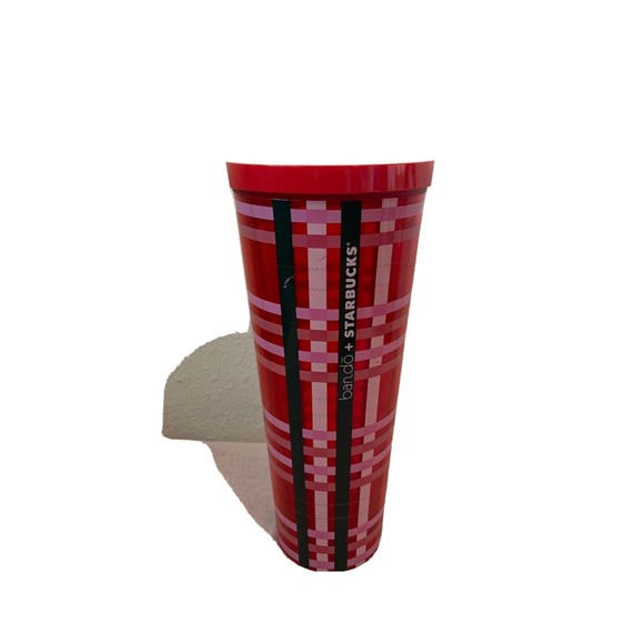 Starbucks | Dining | Starbucks Bando 28 Holiday Pink Plaid Tumbler ...